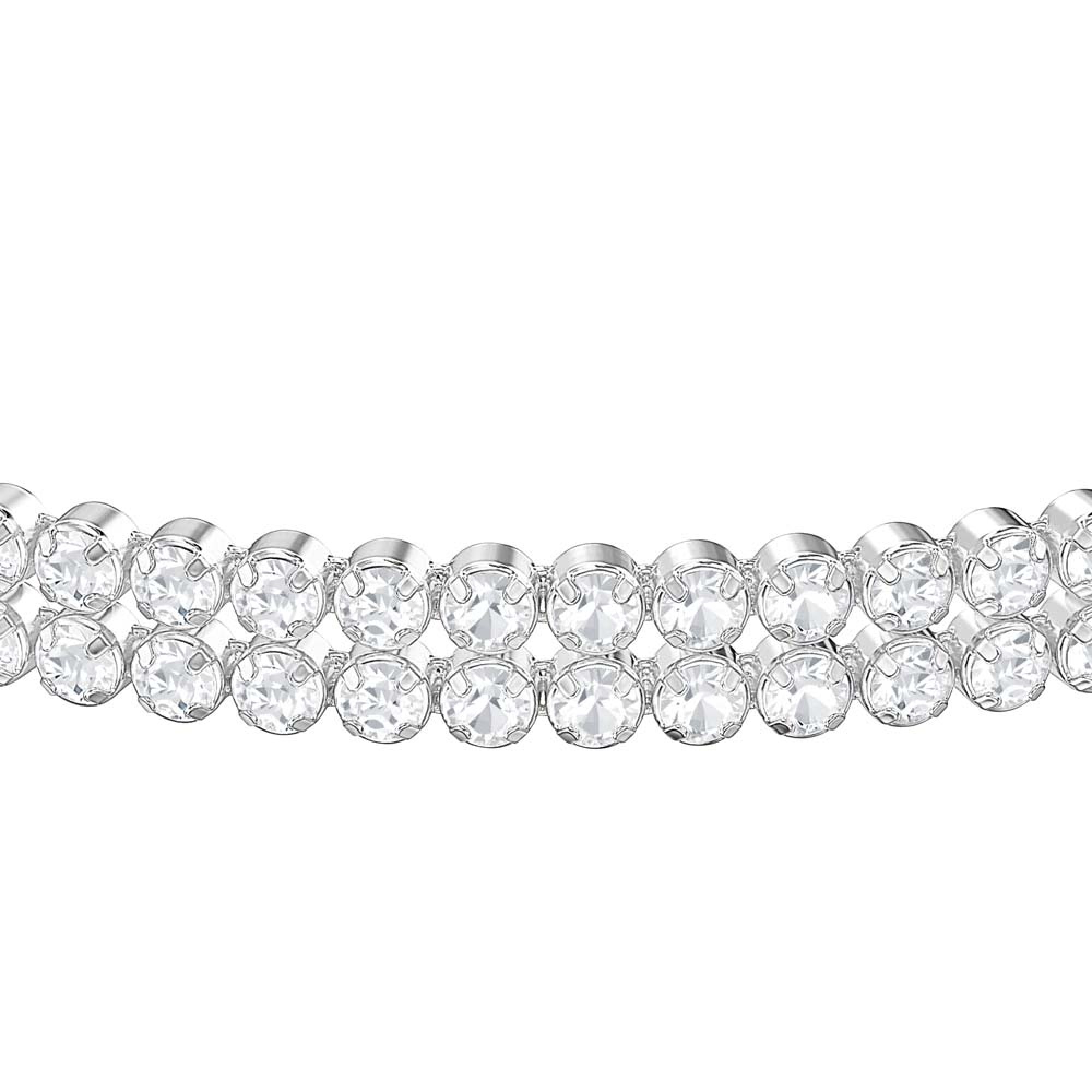 Swarovski Subtle Bileklik, Beyaz, Rodyum kaplama - 5221397