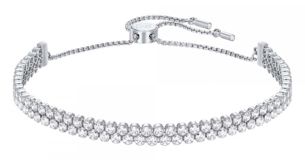 Swarovski Subtle Bileklik, Beyaz, Rodyum kaplama - 5221397
