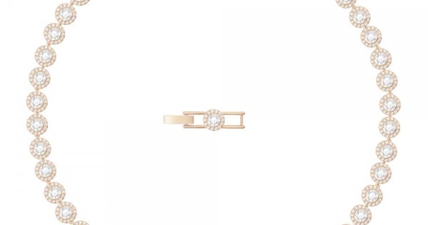Swarovski Angelic Kolye, Beyaz, Pembe altın rengi kaplama - 5367845