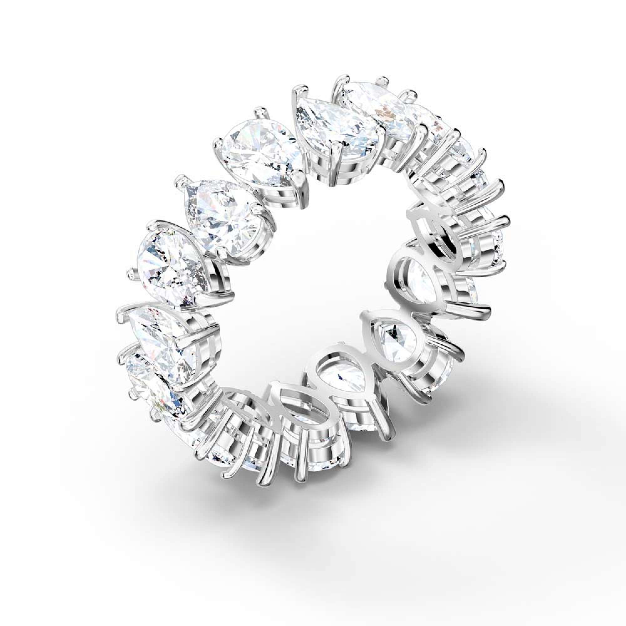 Swarovski Vittore Pear Yüzük, Beyaz, Rodyum kaplama - 5563966