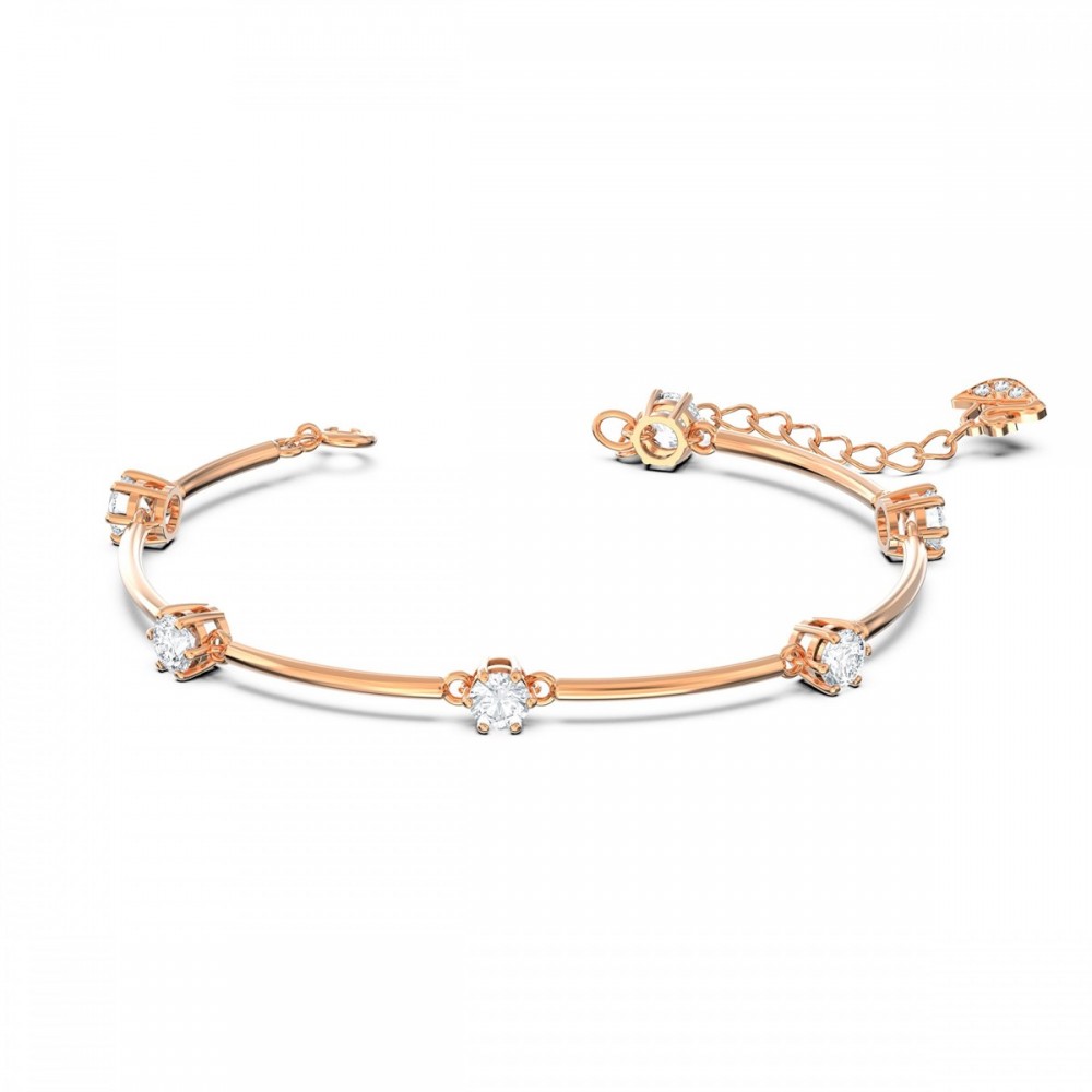 Swarovski Constella Bileklik, Beyaz, Pembe altın rengi kaplama - 5609711