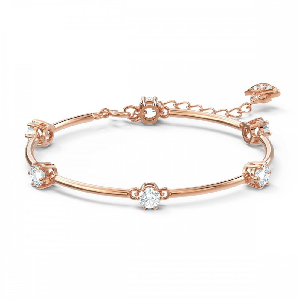 Swarovski Constella Bileklik, Beyaz, Pembe altın rengi kaplama - 5609711