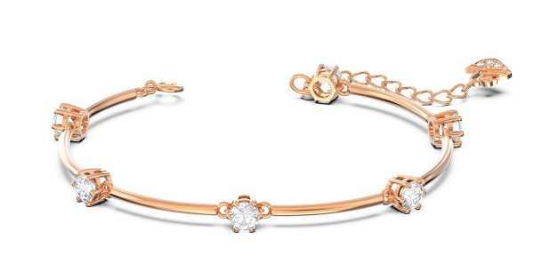 Swarovski Constella Bileklik, Beyaz, Pembe altın rengi kaplama - 5609711